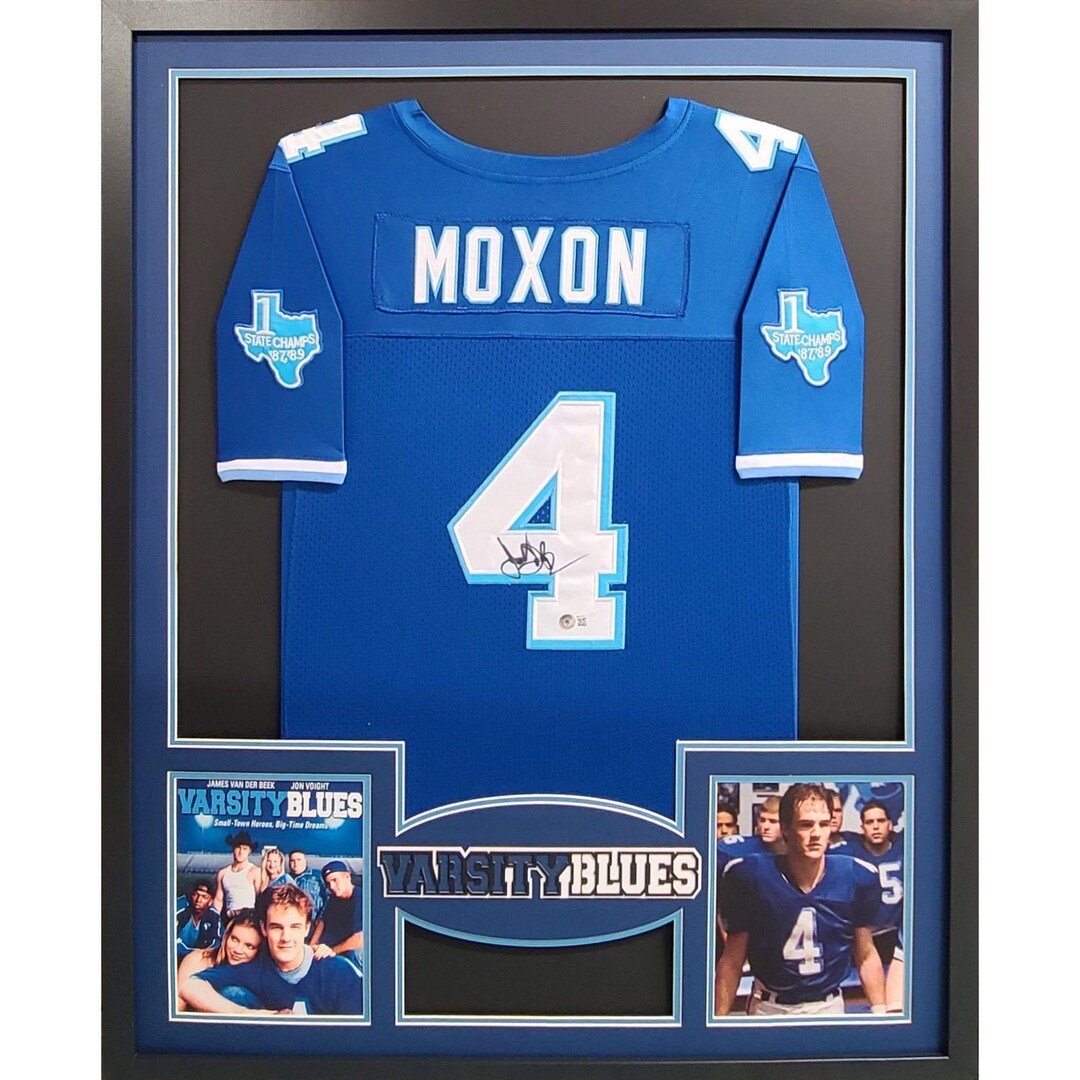 James Van Der Beek Signed Framed Varsity Blues Jersey Becket ...