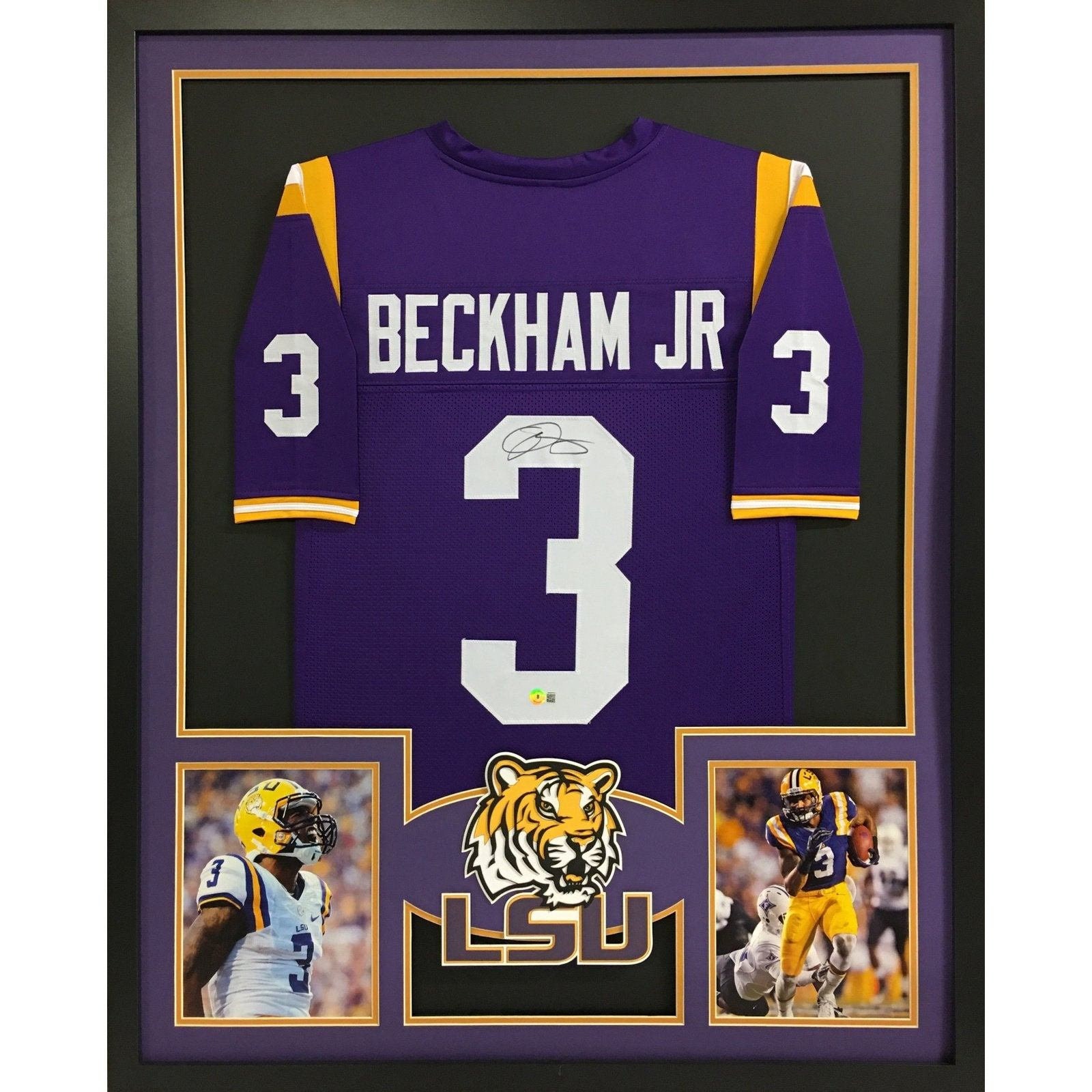 Odell Beckham Jr. Framed Signed Jersey Beckett Autographed LSU Lousiana ...
