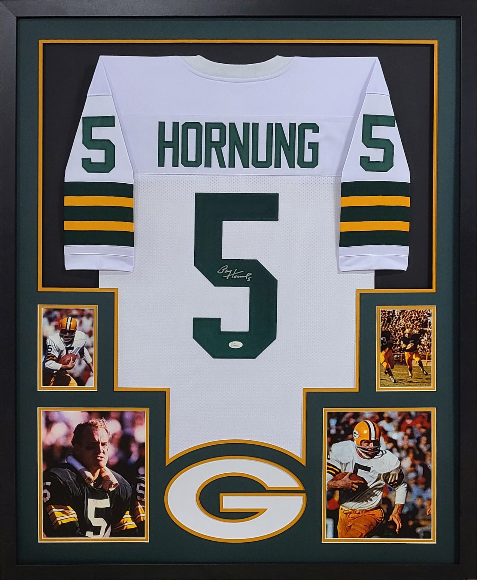 Paul Hornung Signed Framed White Jersey JSA Autographed Green Bay ...