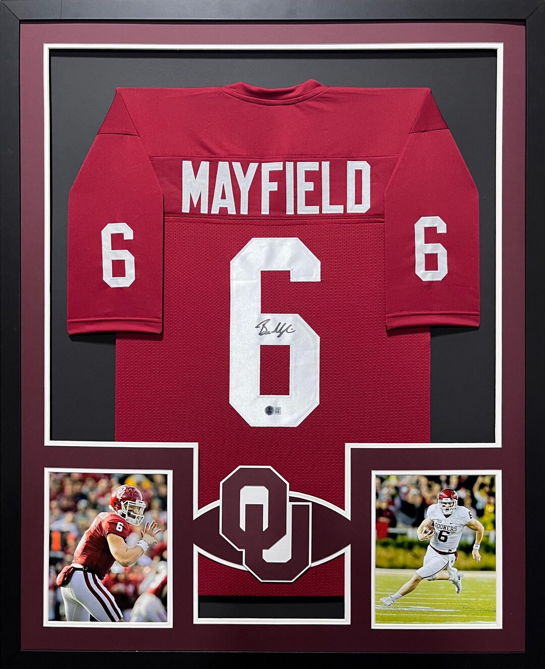 Baker Mayfield Framed Signed Oklahoma OU Jersey Beckett Autographed HW ...