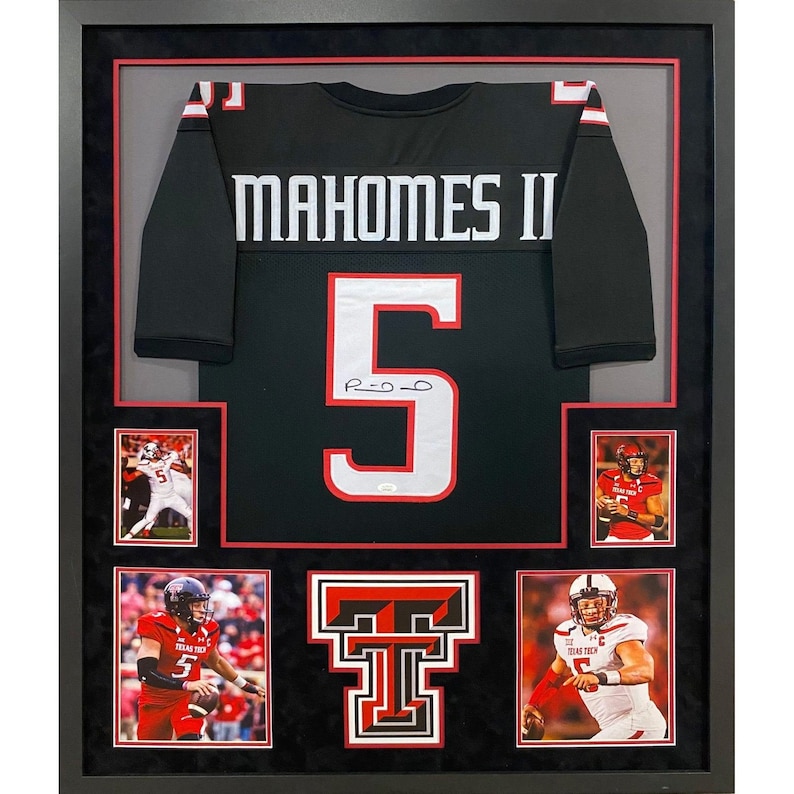 Patrick Mahomes Framed Texas Tech Black Jersey JSA Autographed Signed ...
