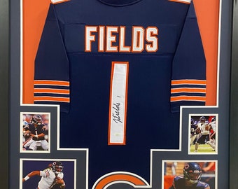 Justin Fields chicago Bears Navy Skyline Signed Autographed Framed ...