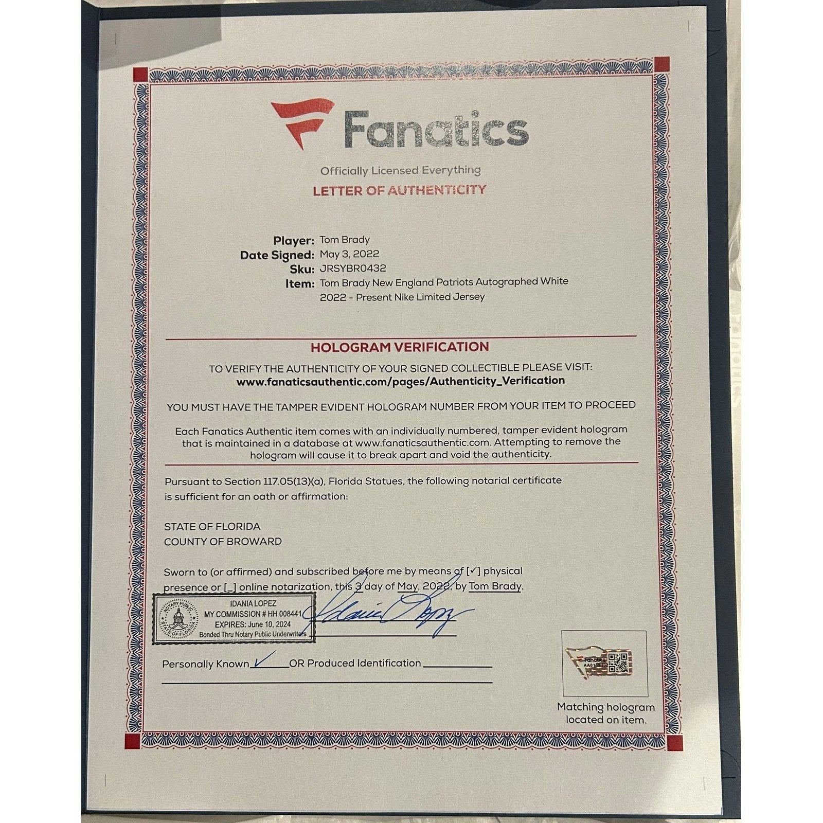 Tom Brady Framed Signed Jersey Fanatics New England Patriots ...
