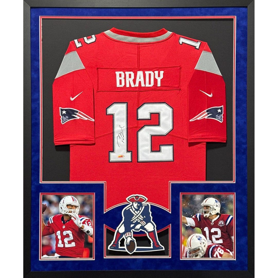 Tom Brady Framed Signed Red TB Jersey Tristar NE Patriots Autographed ...