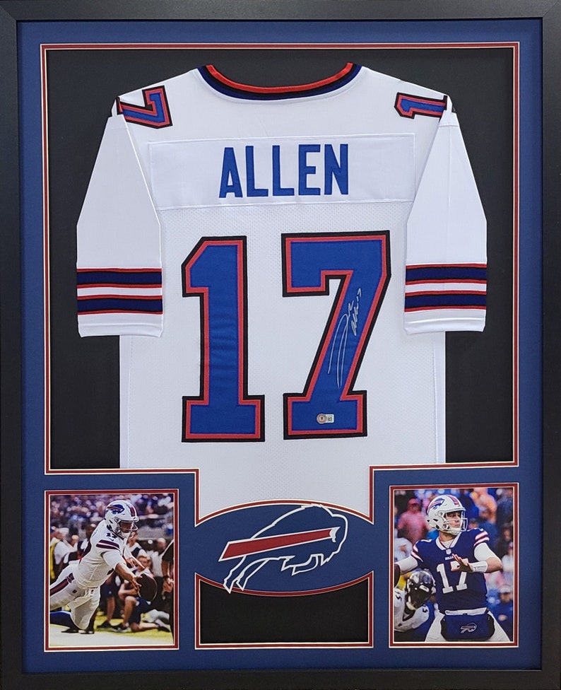 Josh Allen Framed White Jersey Beckett Autographed Signed Buffalo Bills ...