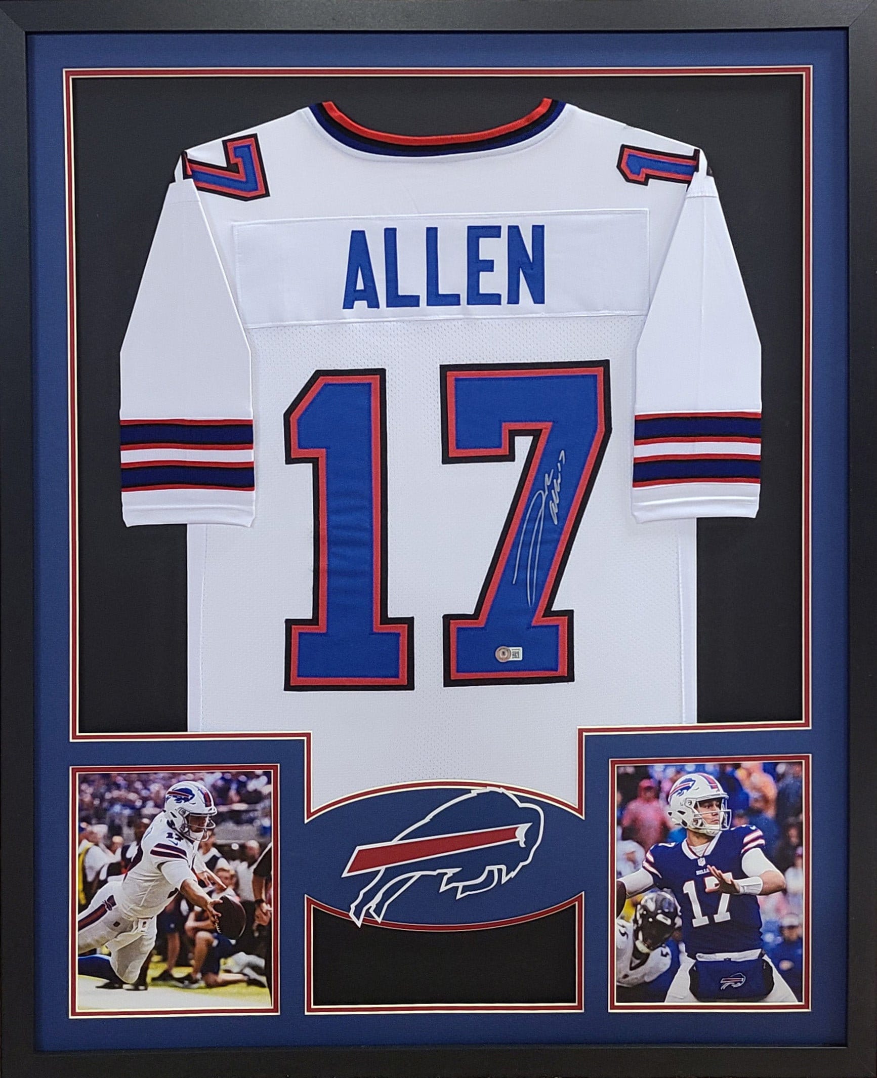 Josh Allen Framed White Jersey Beckett Autographed Signed Buffalo Bills ...