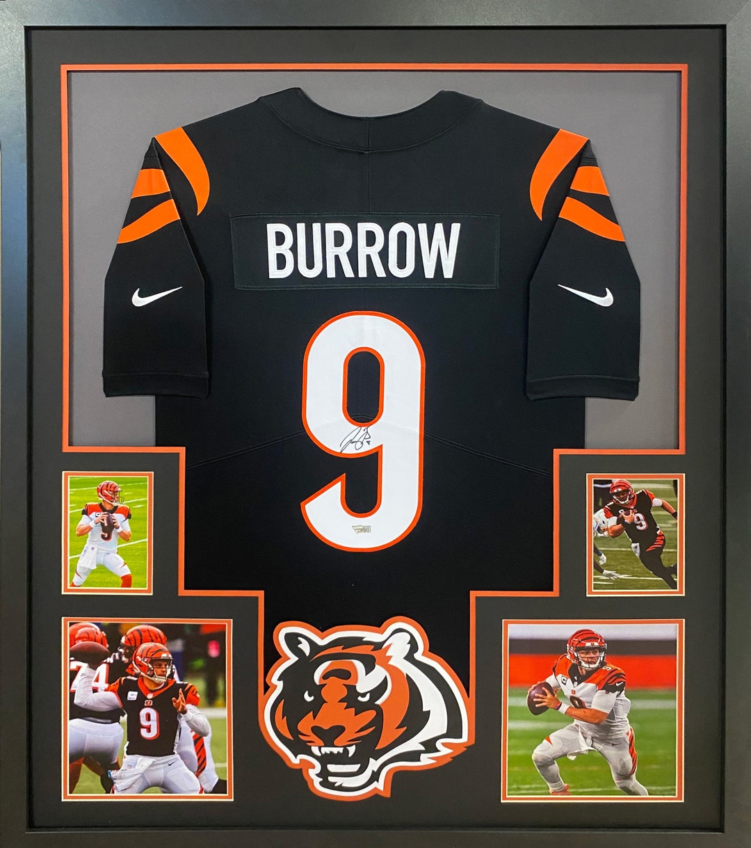 Joe Burrow Framed Signed Black Jersey Fanatics Autographed Cincinnati ...