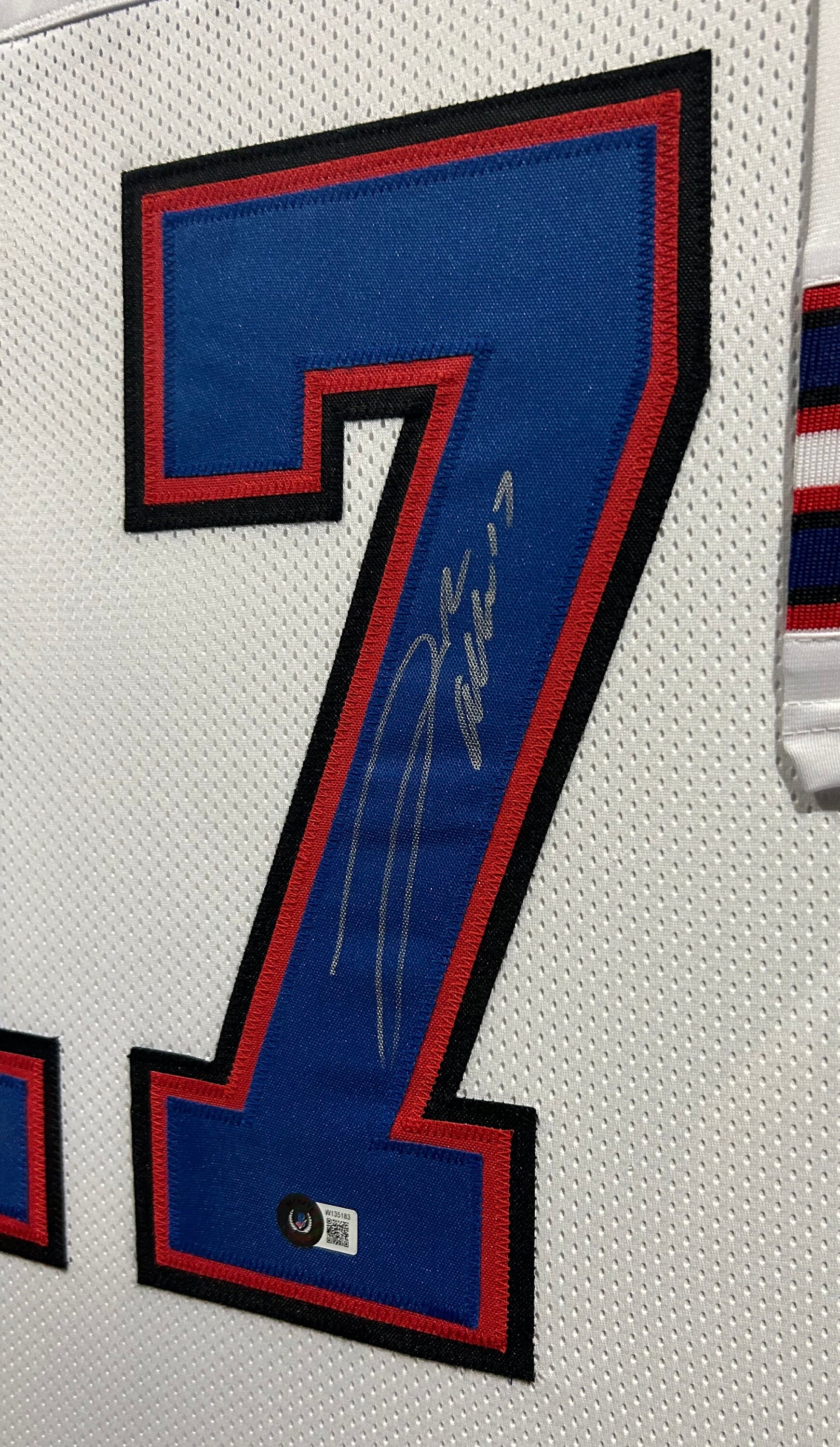 Josh Allen Framed White Jersey Beckett Autographed Signed Buffalo Bills ...