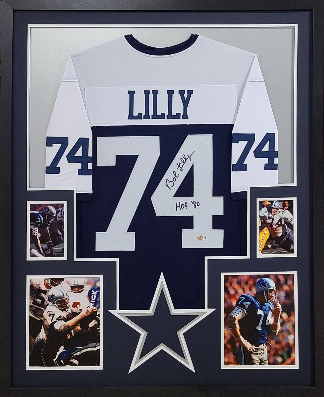 Bob Lilly Signed Framed Thanksgiving Jersey Beckett Autographed Dallas ...