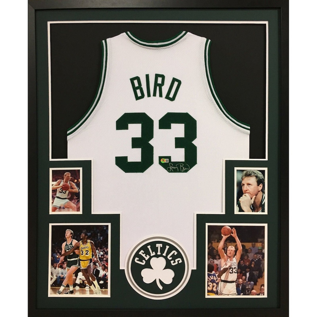 Larry Bird Framed Jersey Beckett BAS Autographed Signed Boston Celtics ...