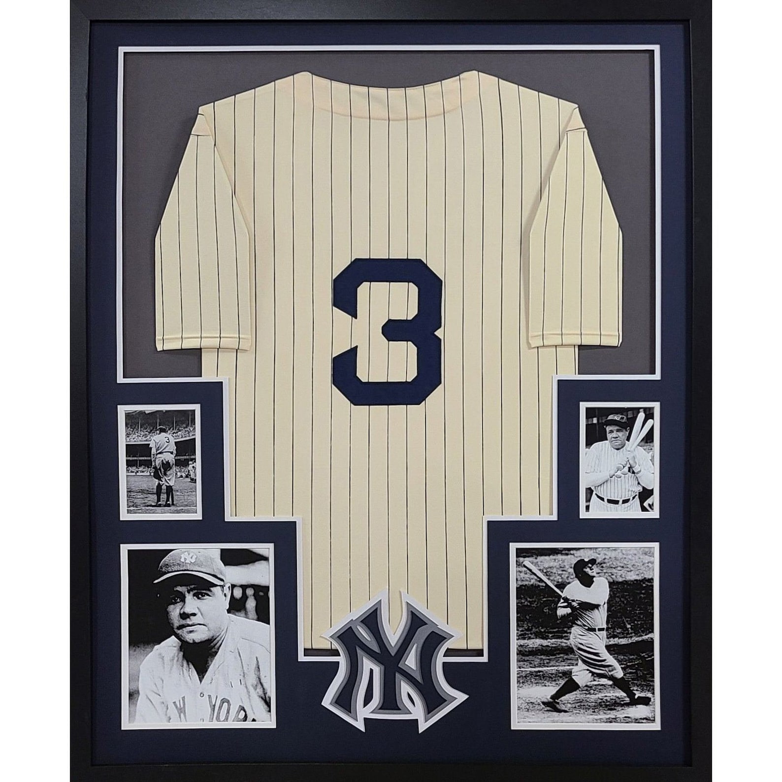 George Herman Babe Ruth UNSIGNED Framed Jersey New York Yankees - Etsy