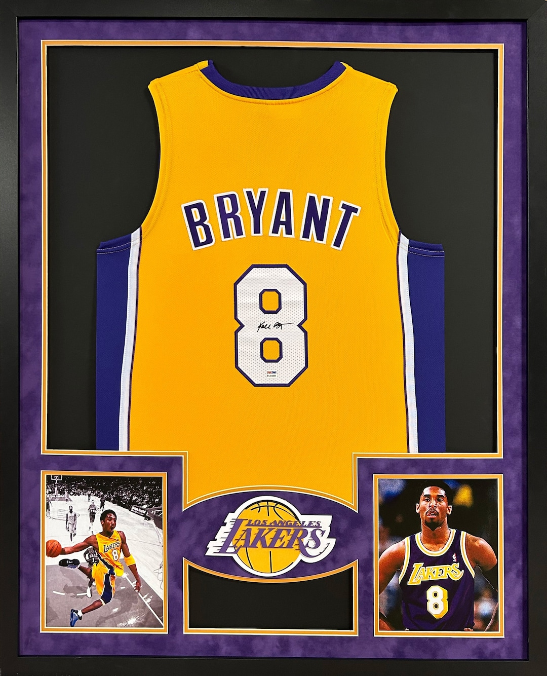 Kobe Bryant Framed Signed Yellow Jersey PSA/DNA Autographed LA Lakers ...