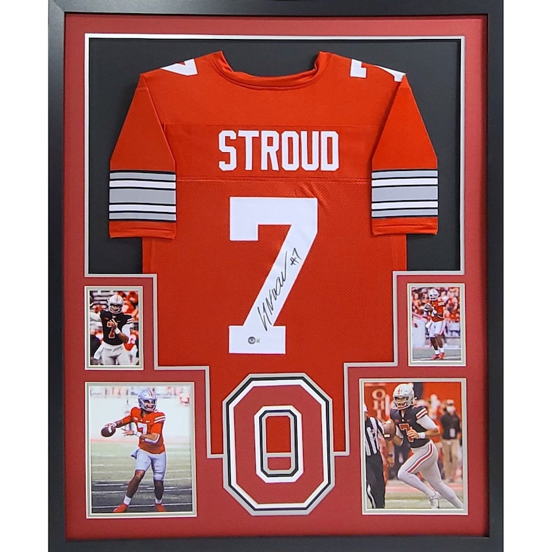 C.J. Stroud Framed Signed Jersey Beckett Autographed Signed Ohio State ...