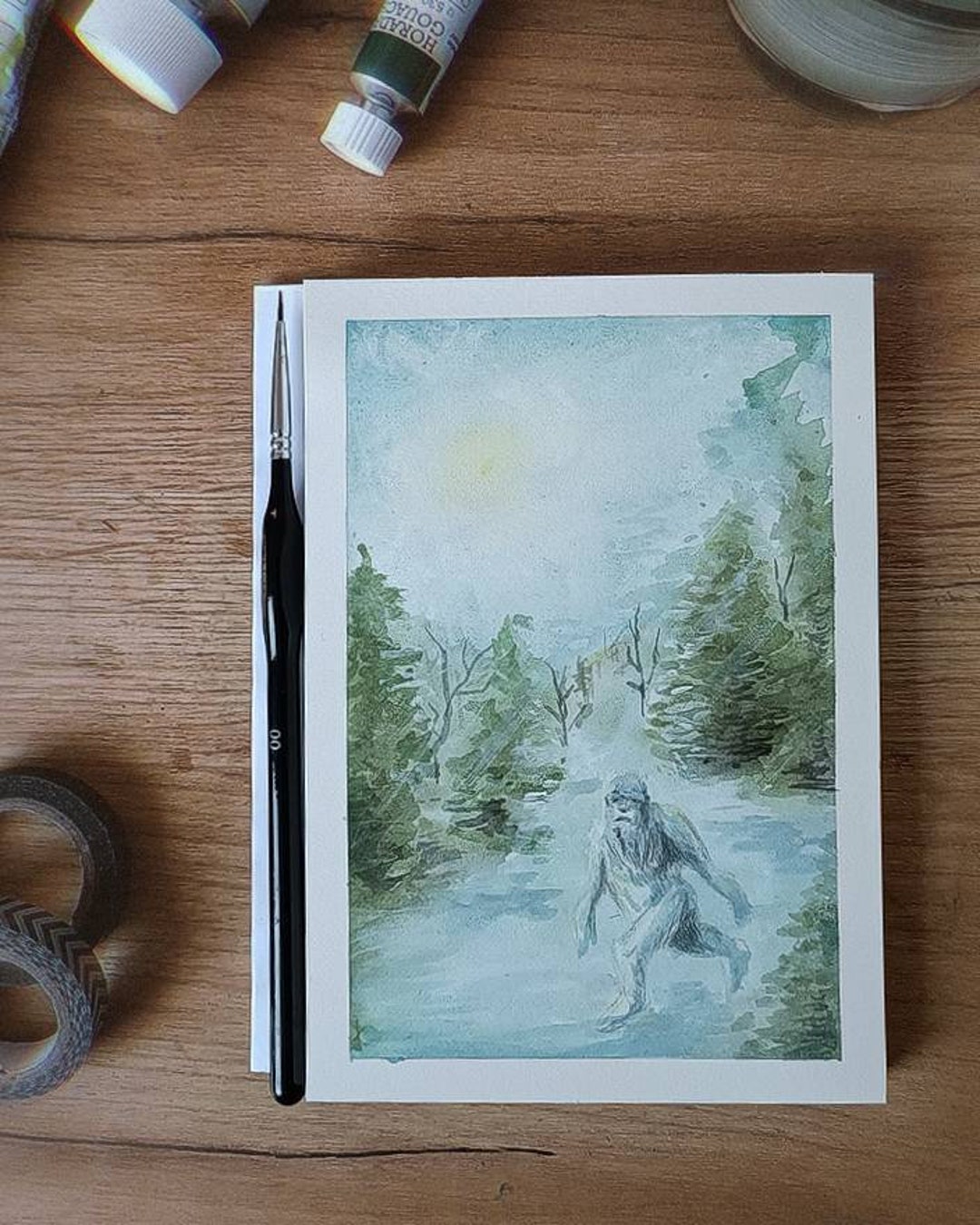 Yeti Sighting. Mini Paintings. - Etsy