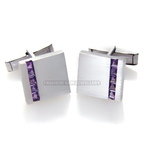 Amethyst Cufflinks - Etsy