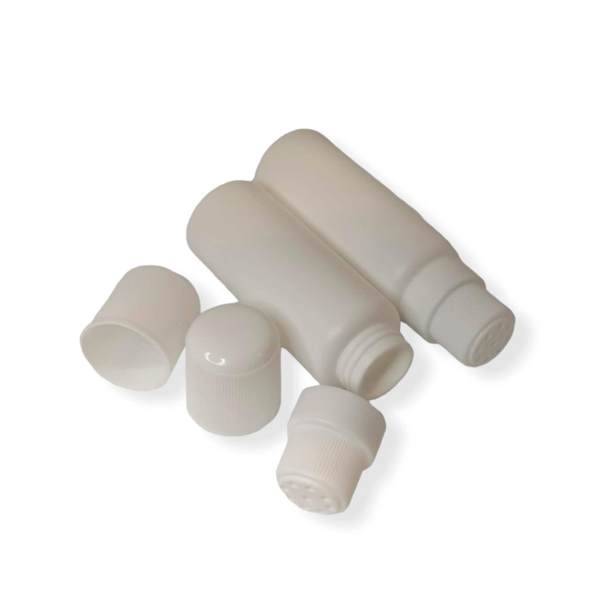 50g Refill White Talcum Powder Bottles (HDPE Plastic) With Screw Top ...