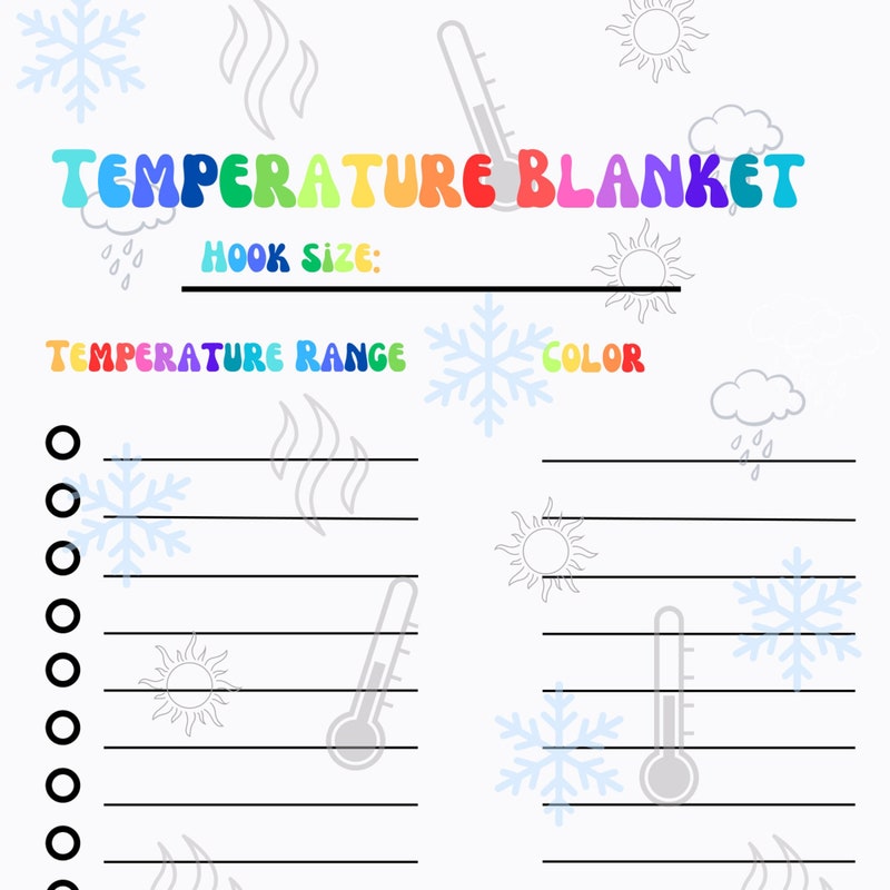 Temperature Chart - Etsy