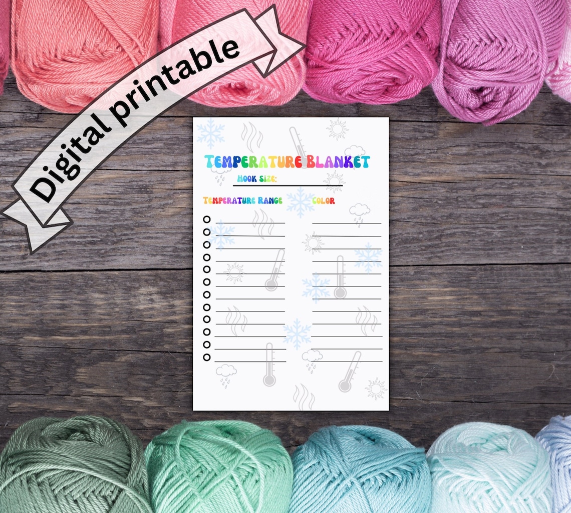 Printable Temperature Blanket Printable Chart Printable Temperature ...