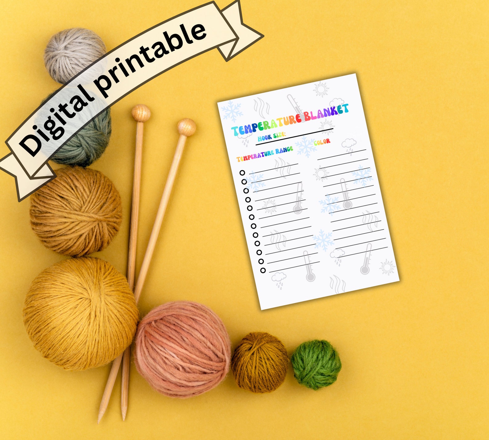 Printable Temperature Blanket Printable Chart Printable Temperature ...