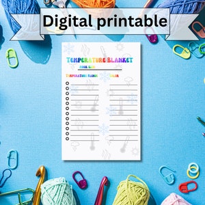 Printable Temperature Blanket Printable Chart Printable Temperature ...