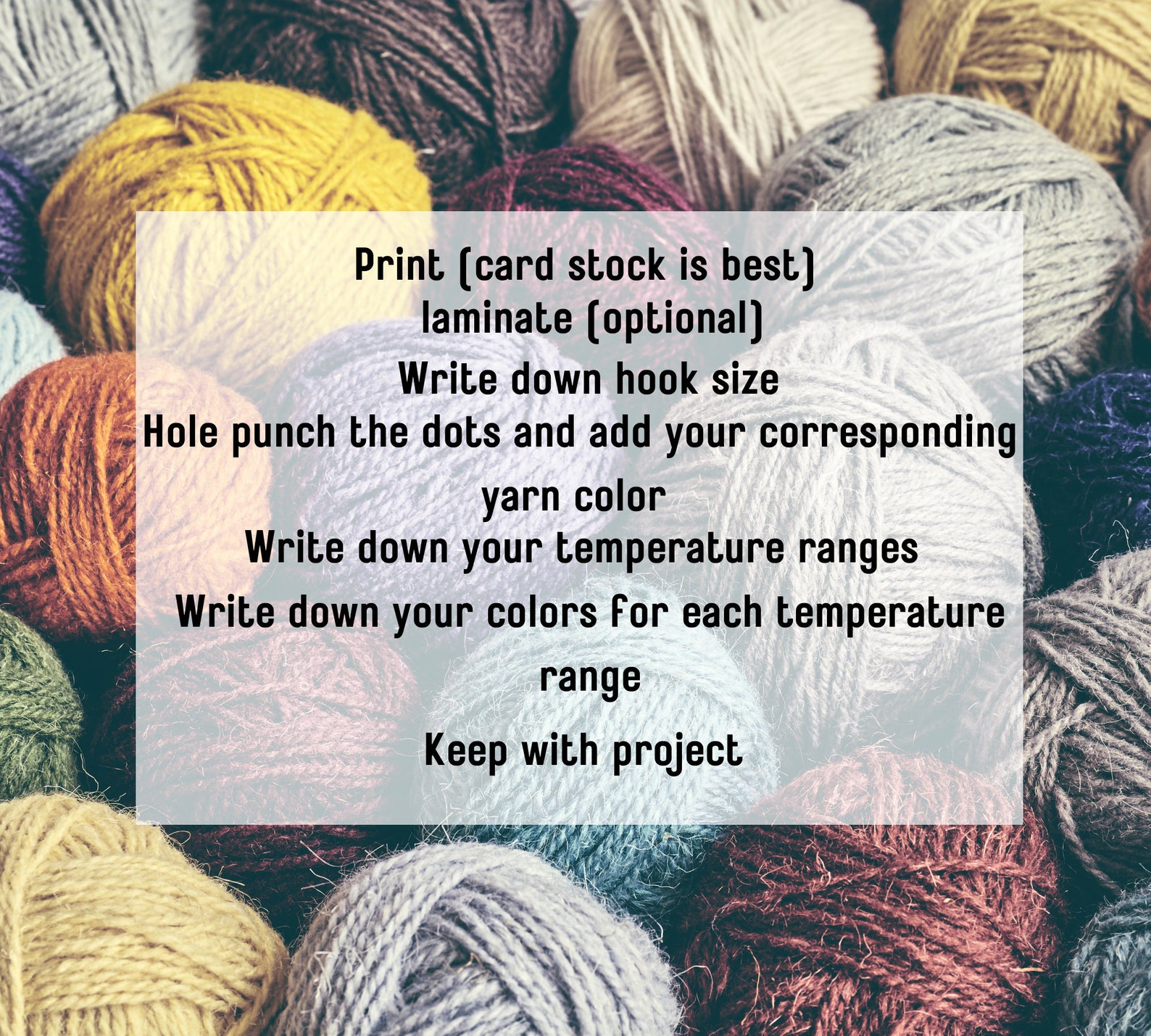 Printable Temperature Blanket Printable Chart Printable Temperature ...