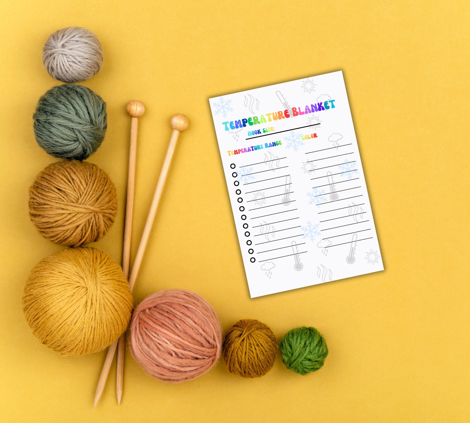 Printable Temperature Blanket Printable Chart Printable Temperature ...