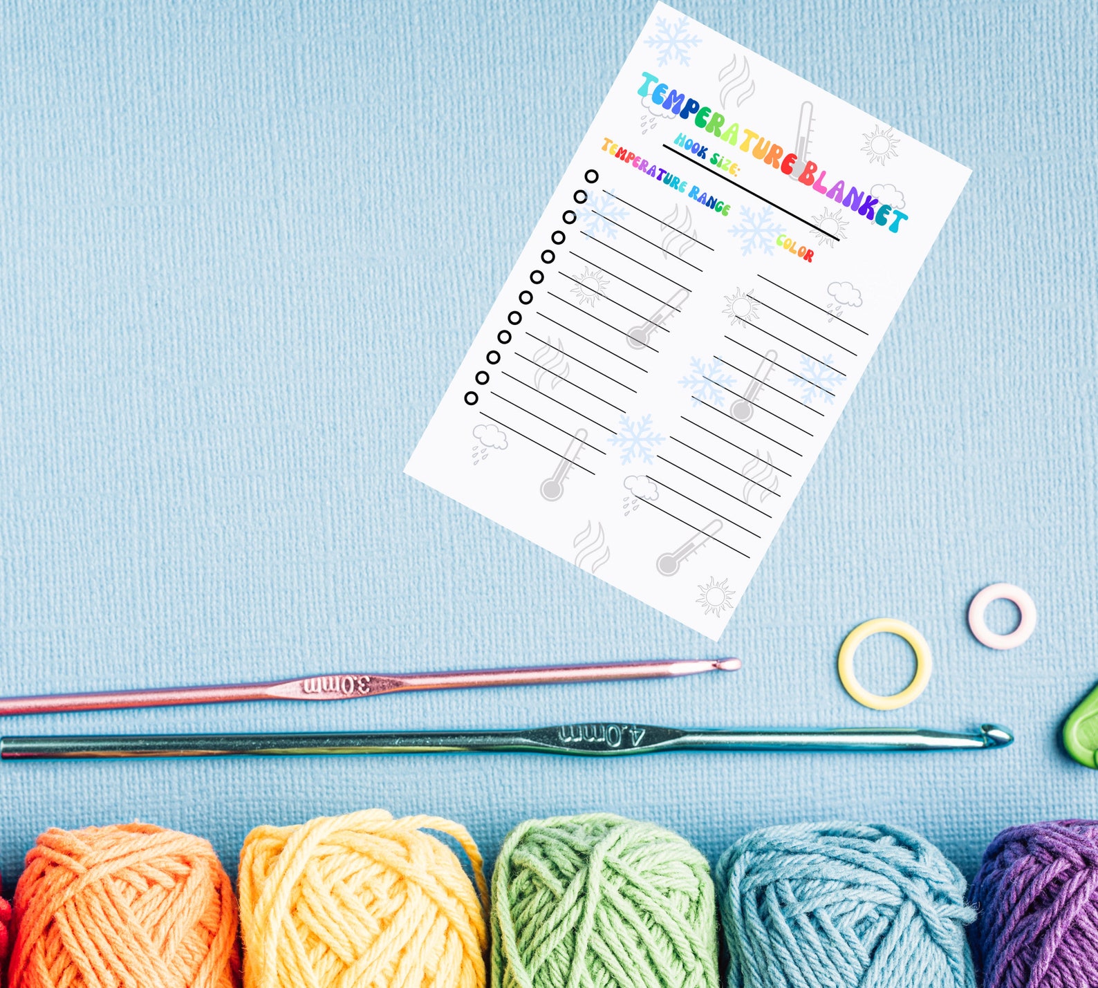 Printable Temperature Blanket Printable Chart Printable Temperature ...