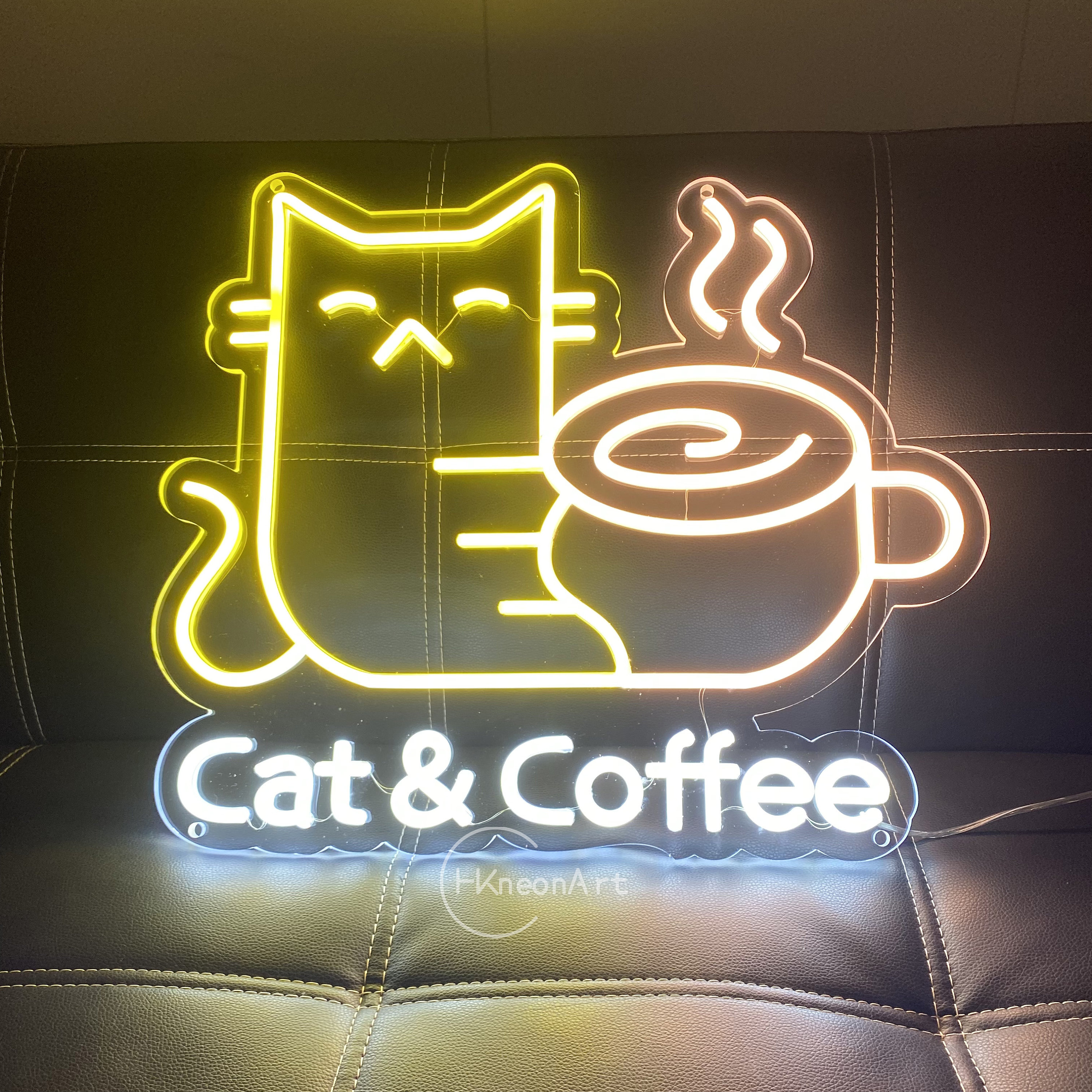 Cat and Coffee Neon Sign Light,coffee Shop Signboard,personalized Gifts ...
