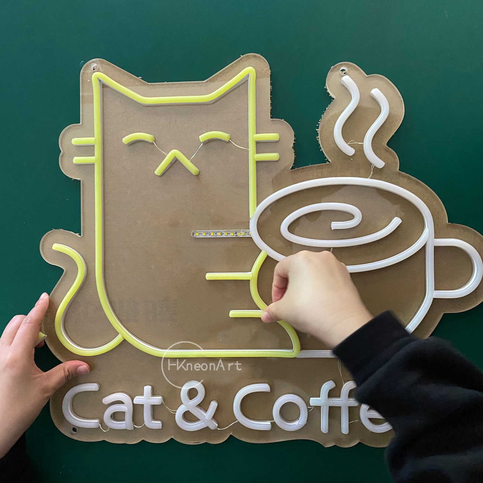 Cat and Coffee Neon Sign Light,coffee Shop Signboard,personalized Gifts ...