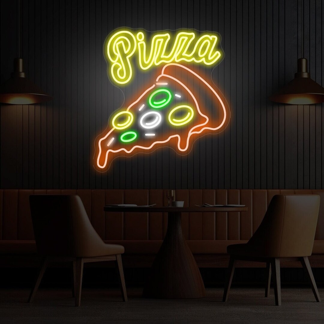Pizza Neon Sign,restaurant Logo Decor,business Logo, Kitchen Decor Sign ...