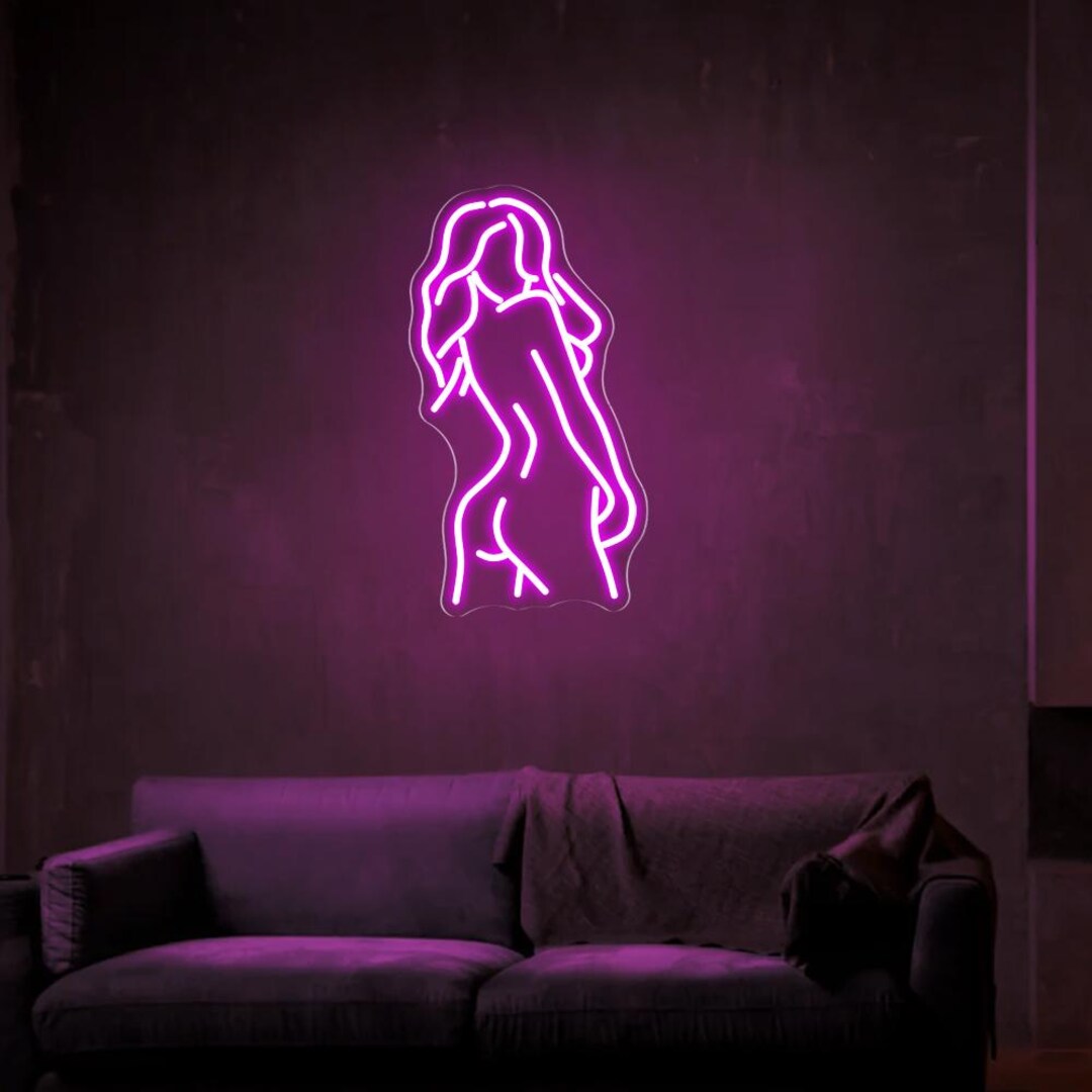 Lady Body Neon Sign,female Body Neon Sign,woman Body Shape Art,custom ...