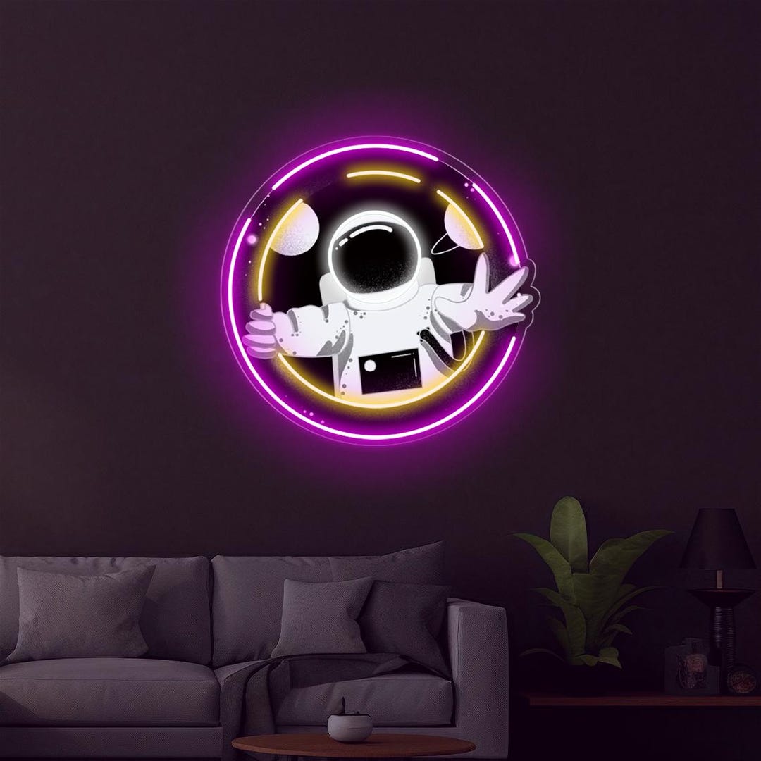 Astronaut Neon Sign, LED Pop Art, Spaceman Light, Astronaut Lovers Wall ...