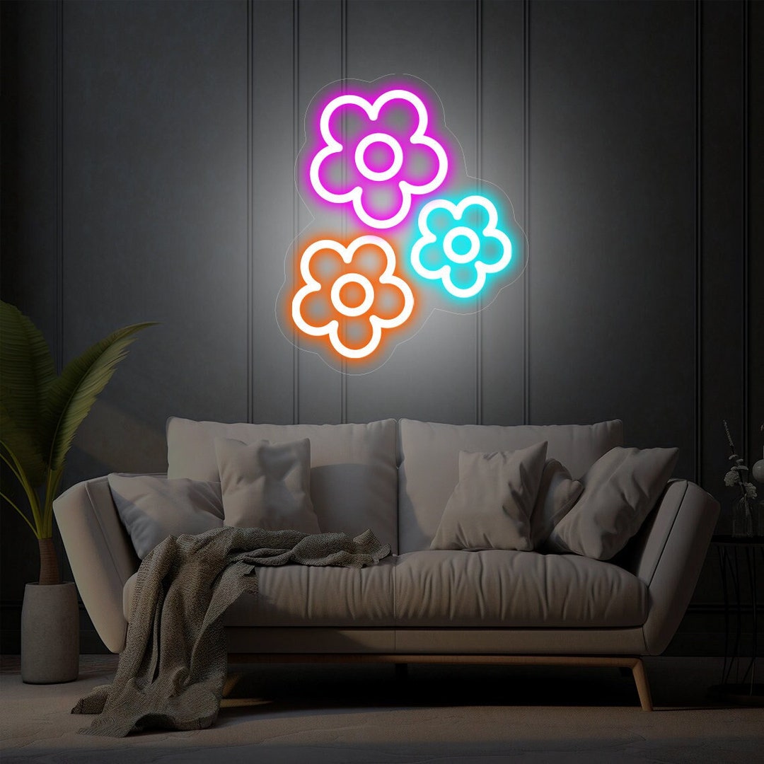 Flower Neon Sign,christmas Gift,birthday Gift,custom Home Decor,wall ...