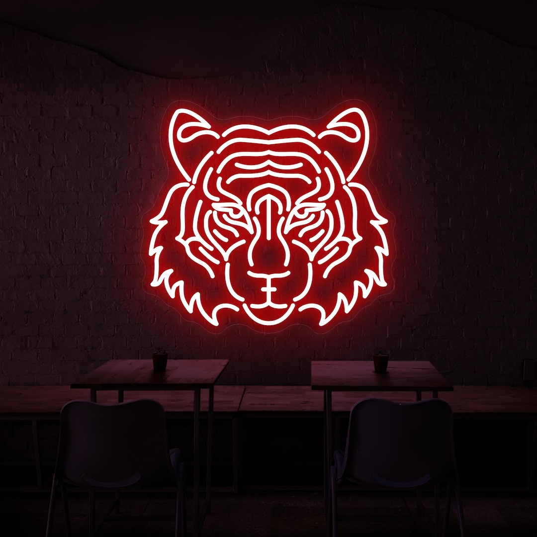 Tiger Neon Sign,custom Neon Sign,animal Wall Art,modern Home Design ...