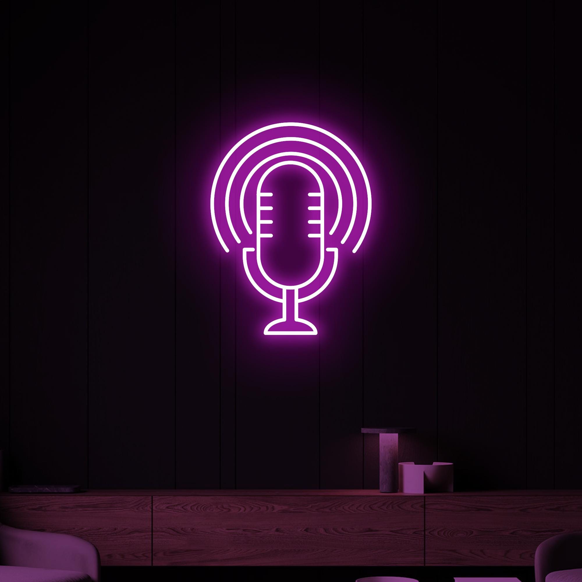 Podcast Microphone LED Light,mic Neon Sign,personalized Art,wall Art ...