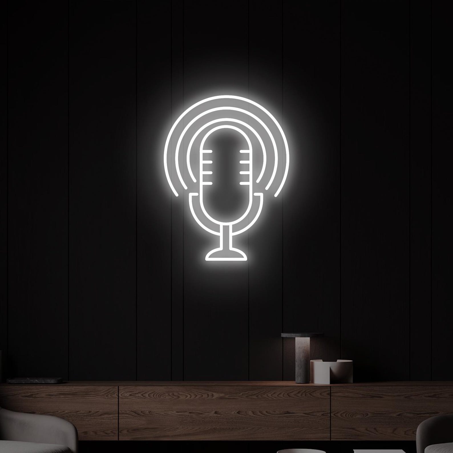 Podcast Microphone LED Light,mic Neon Sign,personalized Art,wall Art ...