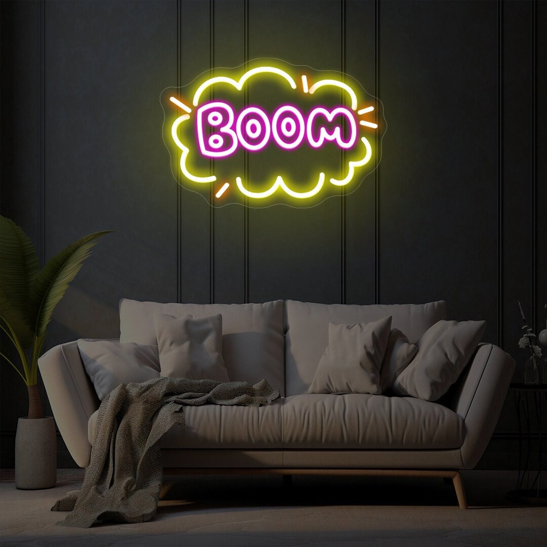 BOOM Neon Sign, Custom Neon Sign, Led Neon Light, Wall Decoration ...