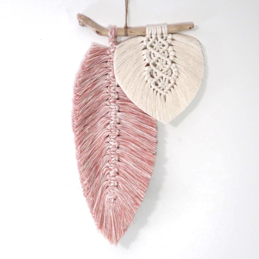 Macrame Leaf, Feather, Macrame Wall Hanging, Natural Wall Art, Boho ...