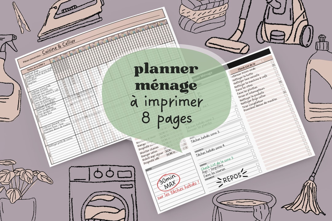Planner Ménage Organisation du Ménage Routine Ménage - Etsy France