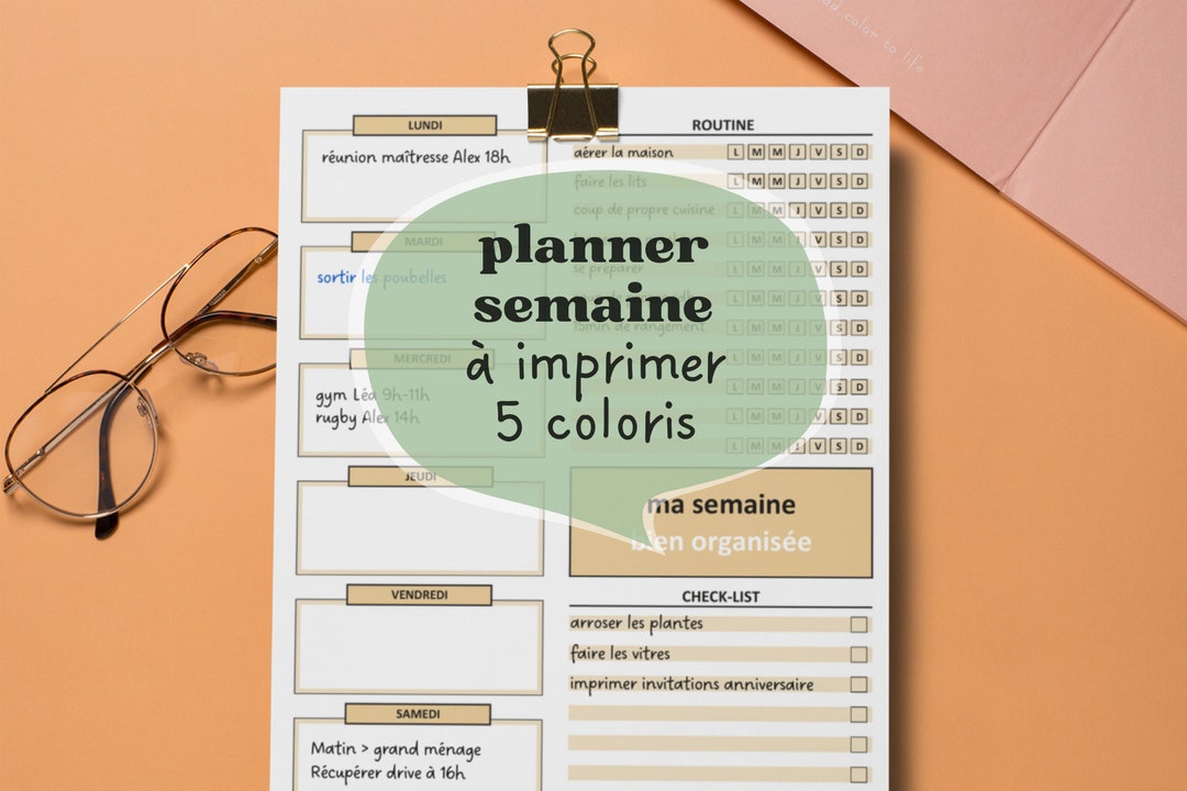 Planner Semaine à Imprimer Tracker De Routine Check-list to - Etsy