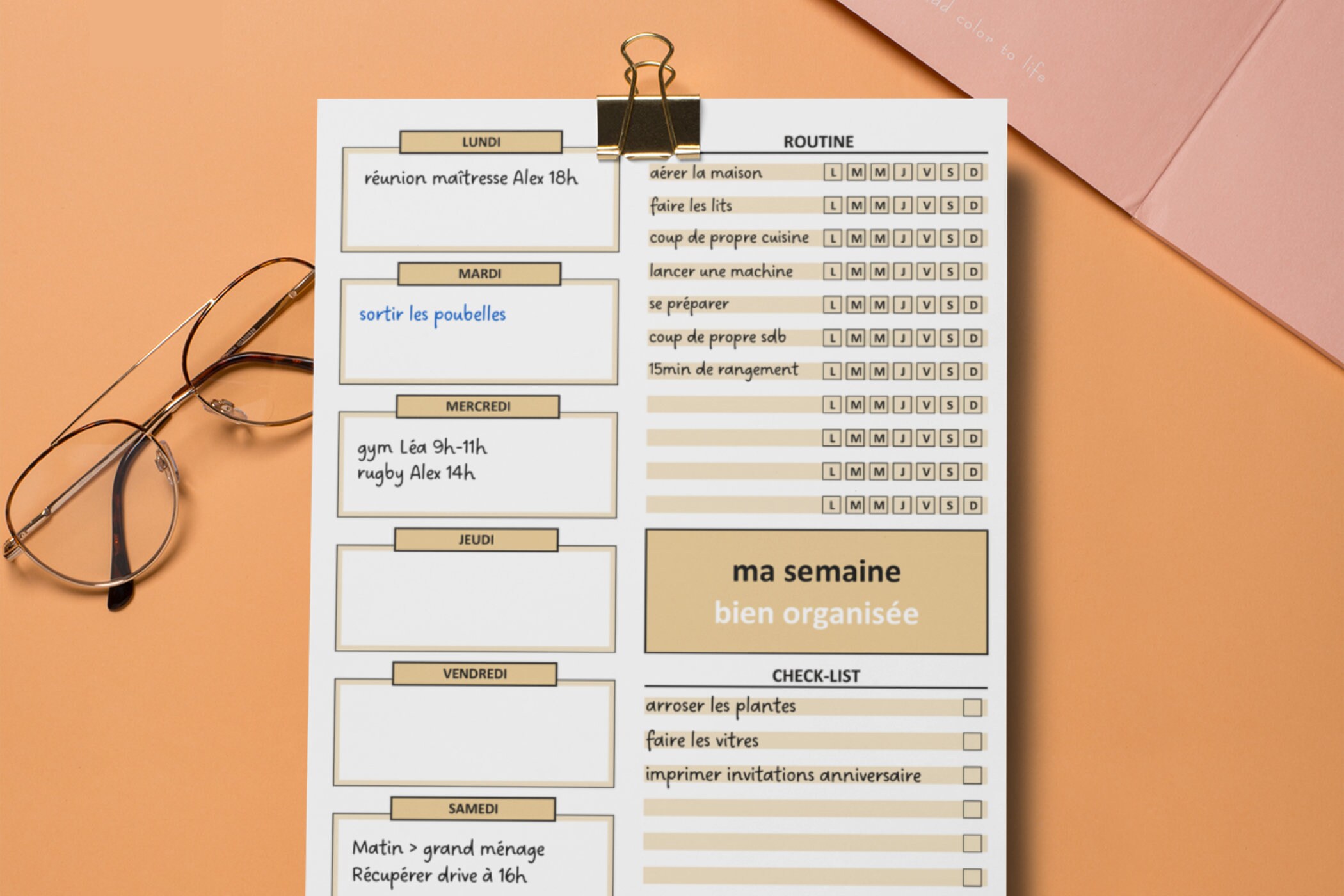 Planner Semaine à Imprimer Tracker De Routine Check-list to - Etsy