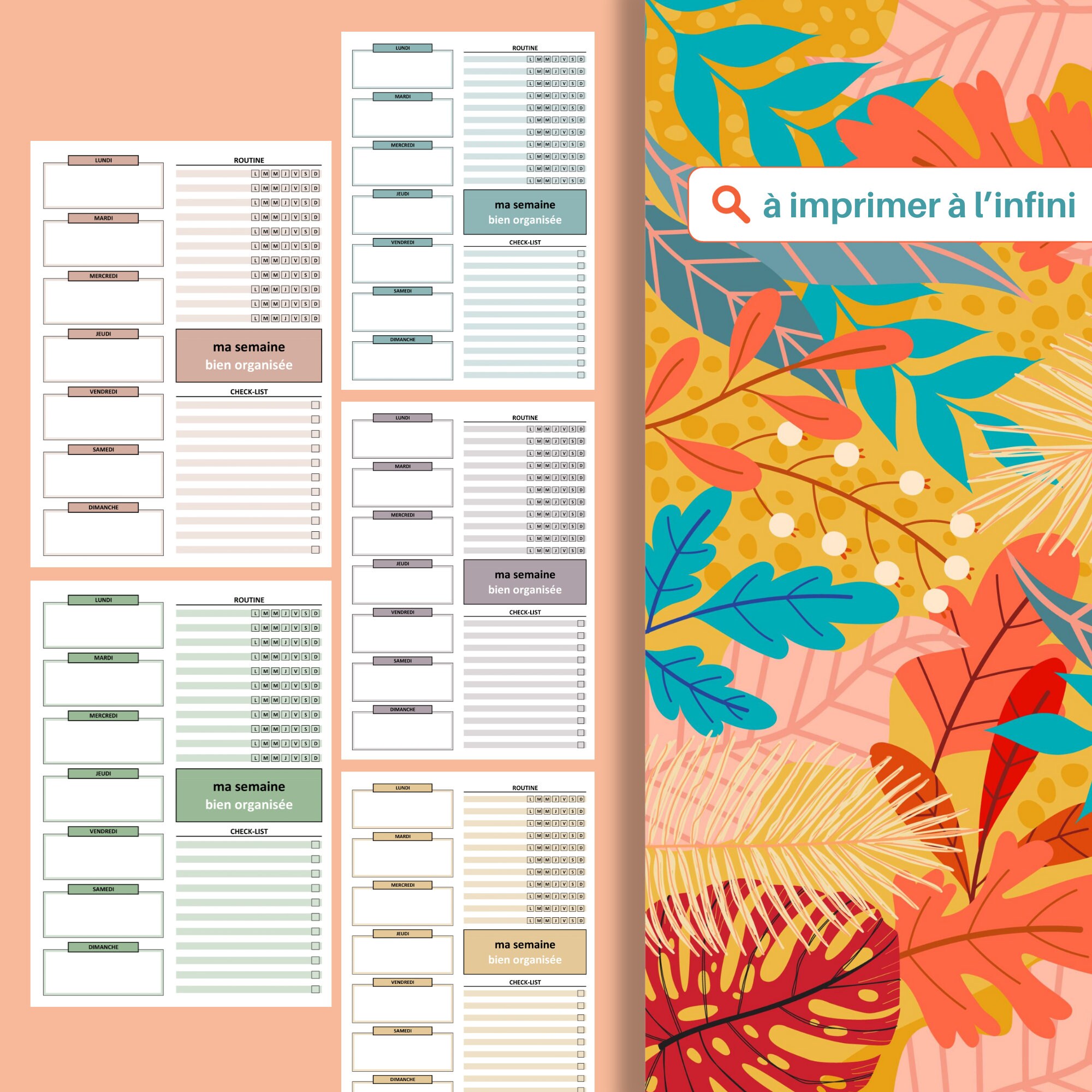 Planner Week to Print, Routine Tracker, Check-list, to Do List, Weekly ...