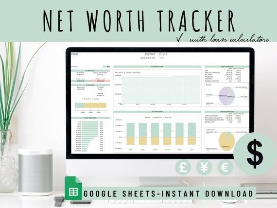Net Worth Tracker Spreadsheet for Google Sheets With - Etsy
