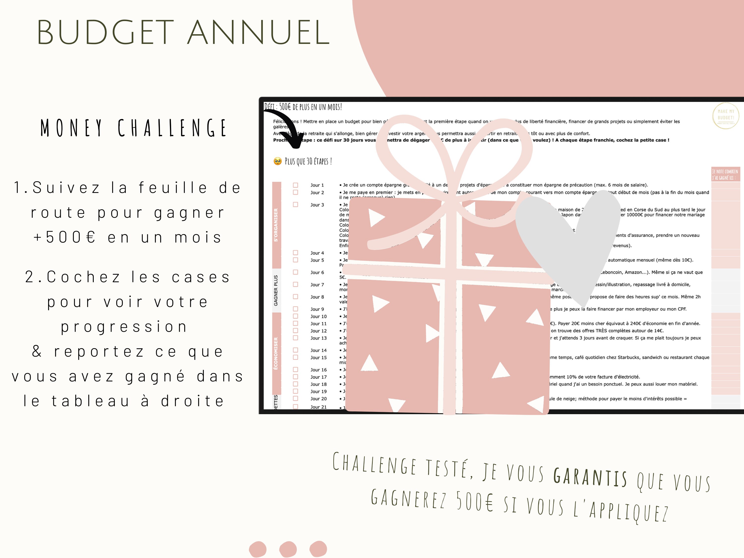 Annual Budget Spreadsheet in French, Yearly Budget Planner With 12 ...
