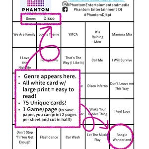 Disney Music Bingo INSTANT Download - Easy to Read, Printable ...
