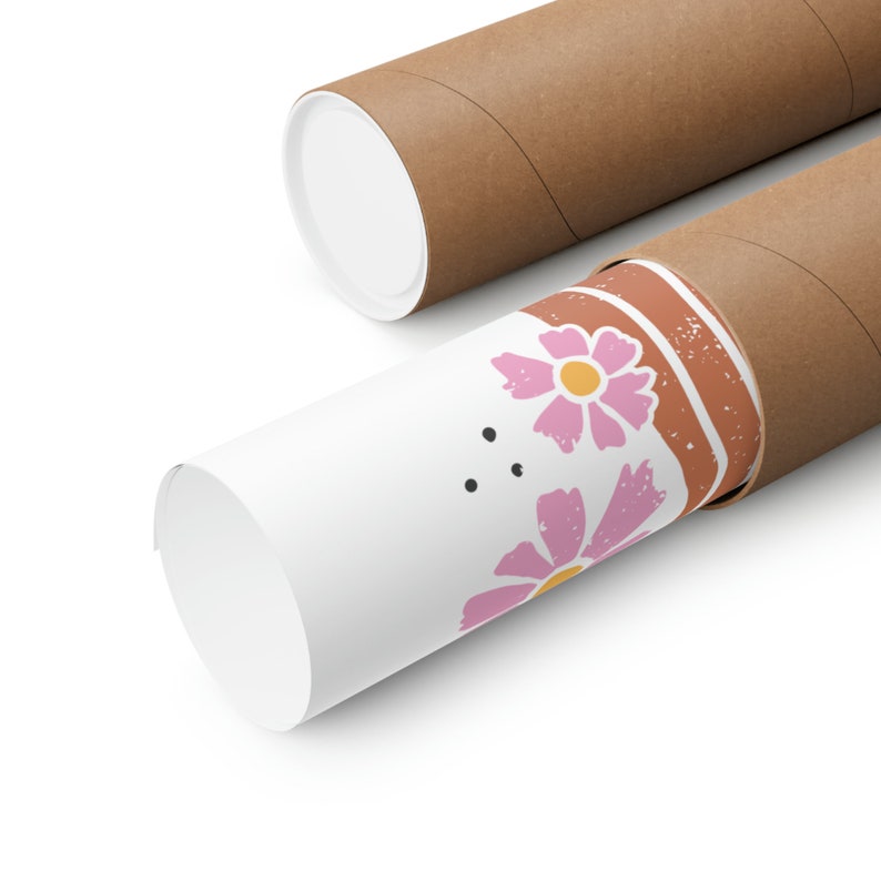 Matte Vertical Boho Pink Flower Motivational Posters Groovy Retro ...