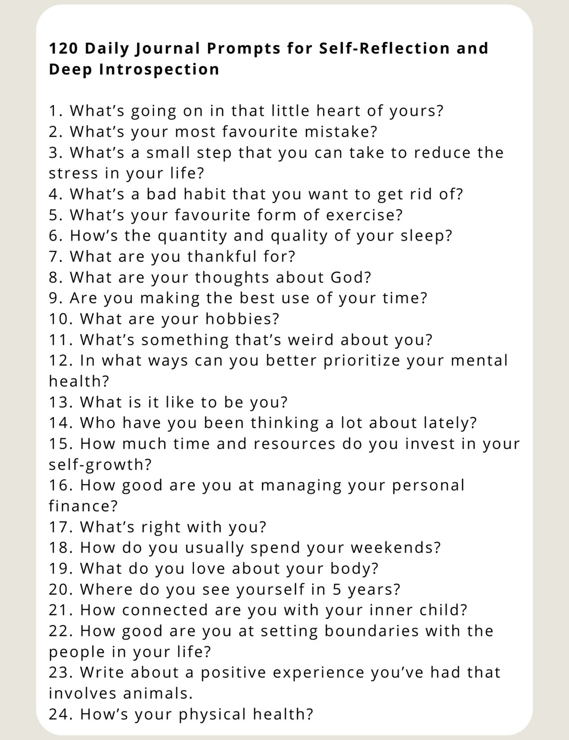 120 Journal Prompts Self-reflection Prompts Mental Health - Etsy