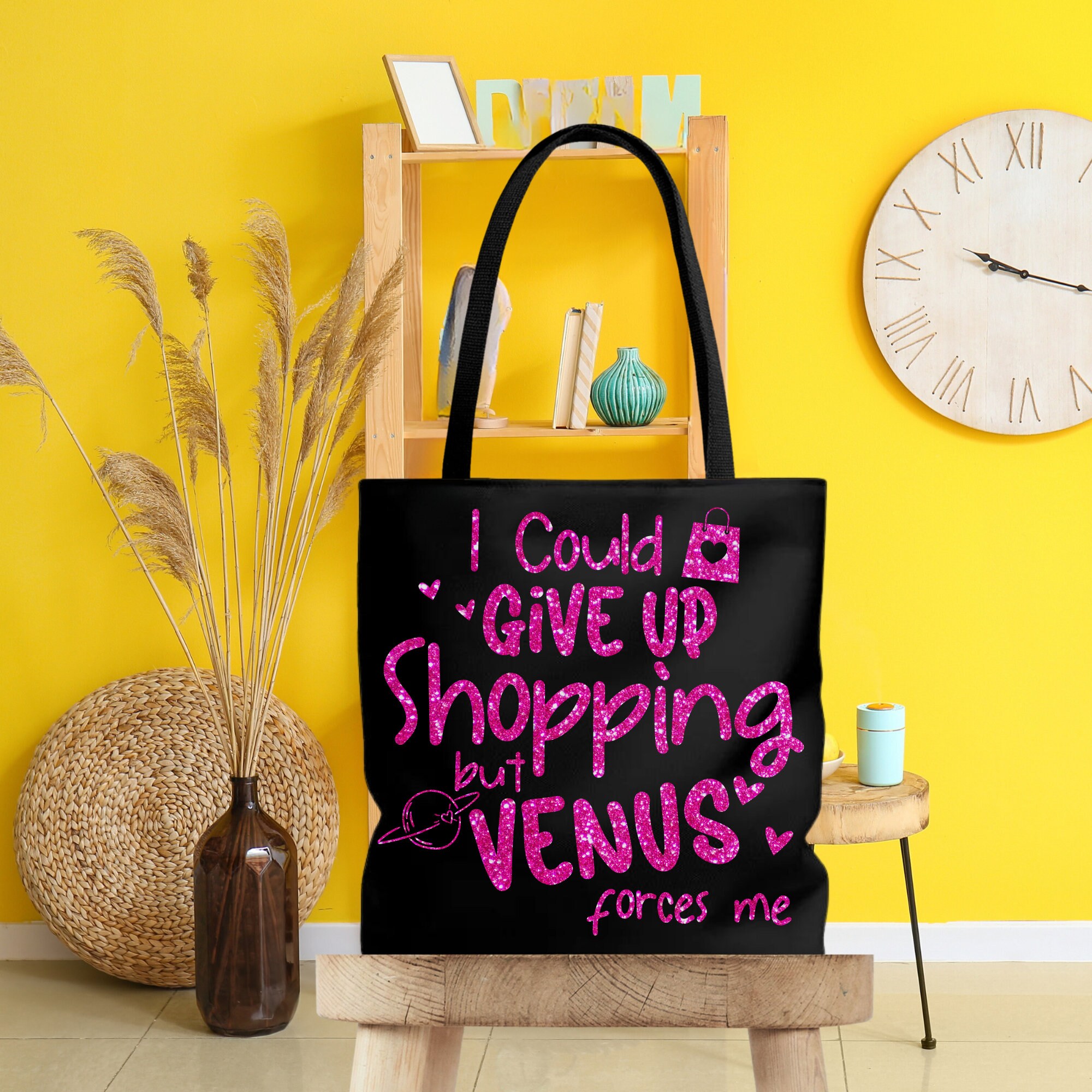 Pink Glitter Tote Bag Venus Shopping Tote Luxury Lifestyle - Etsy