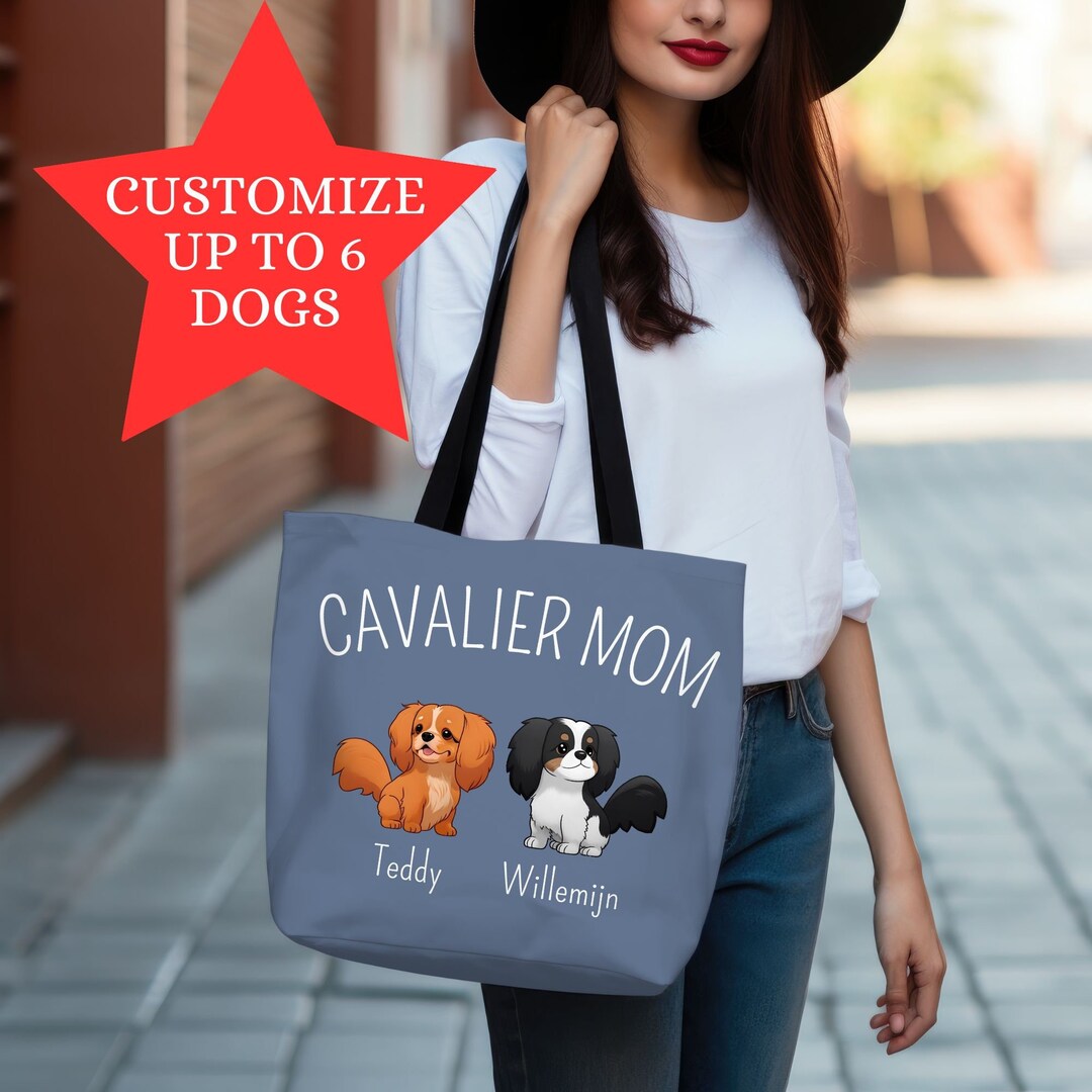 Personalized Cavalier King Charles Spaniel Tote Bag, Custom Cavalier ...