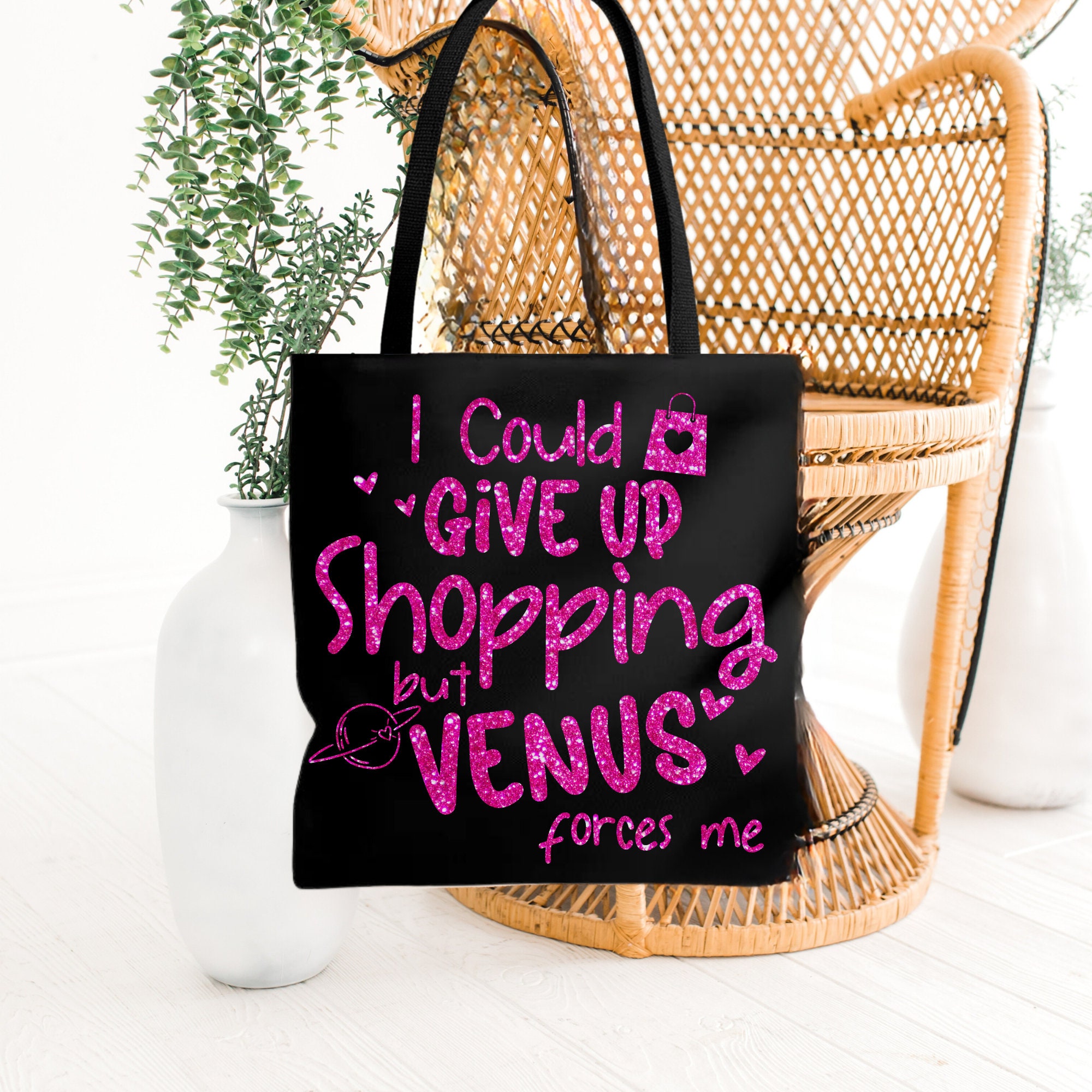 Pink Glitter Tote Bag Venus Shopping Tote Luxury Lifestyle - Etsy